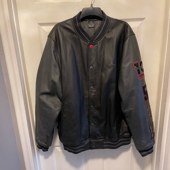Jordan | Jackets & Coats | Michael Jordan Hall Of Fame Leather Jacket ...